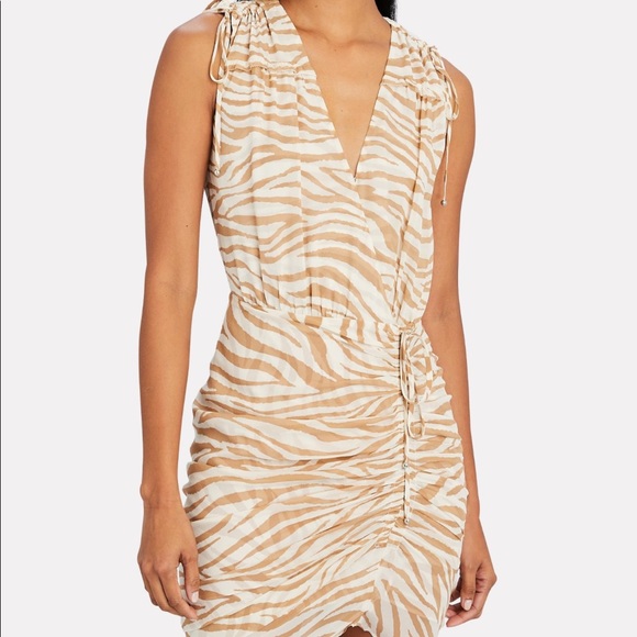 Veronica Beard | Dresses | Veronica Beard Silk Rouched Zebra Mini Dress ...